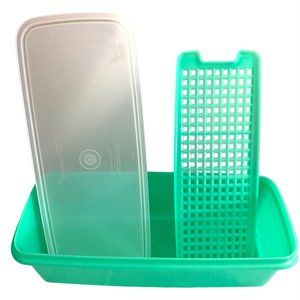 Tupperware | Dining | Vintage Long Square Tupperware Green Container ...